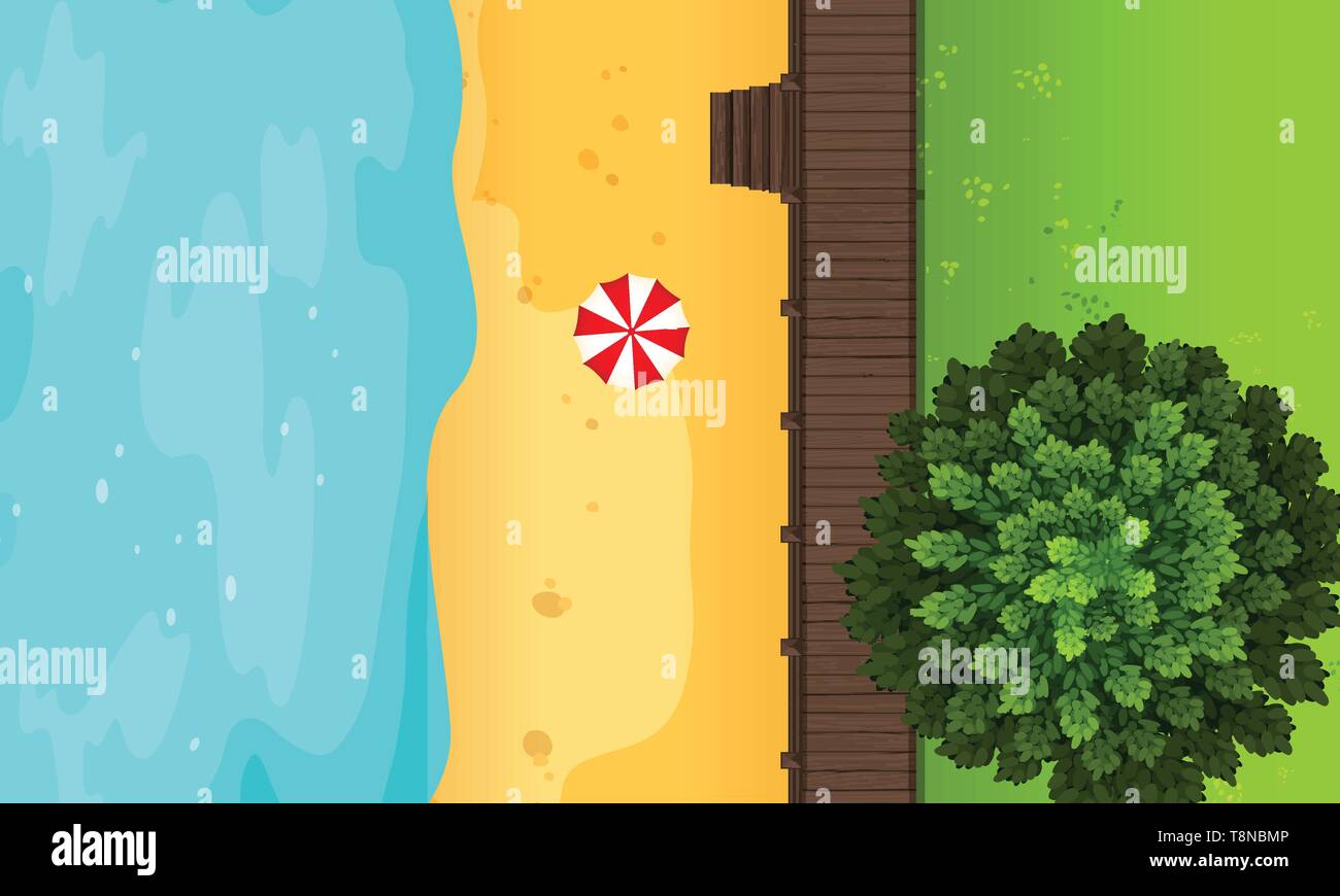 A beach aerial view illustration Stock Vector Image & Art - Alamy