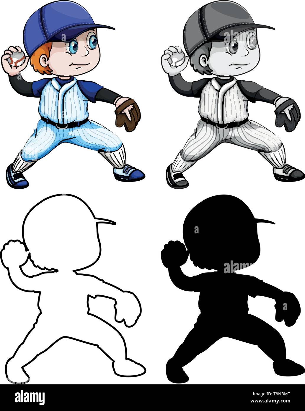 Set of baseball athletes illustration Stock Vector Image & Art - Alamy