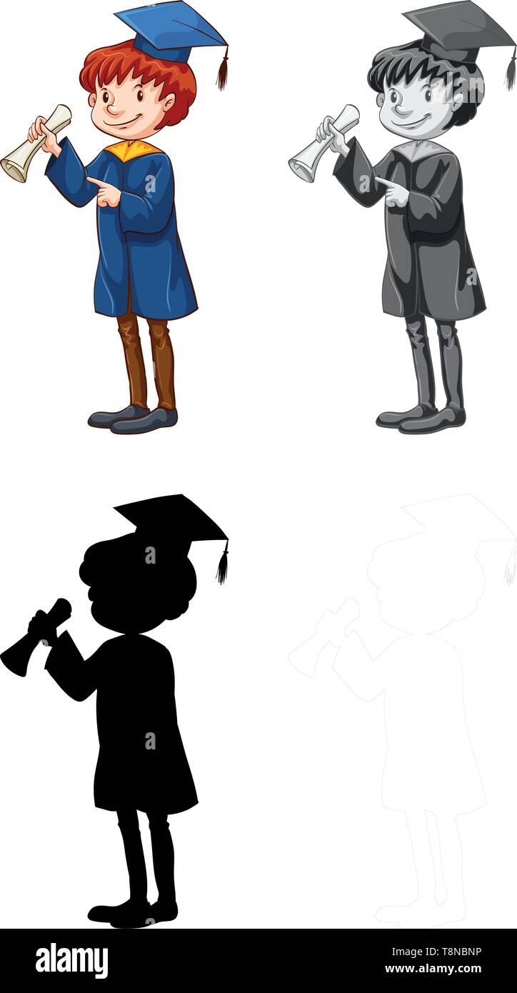 Set of boy graduating illustration Stock Vector Image & Art - Alamy
