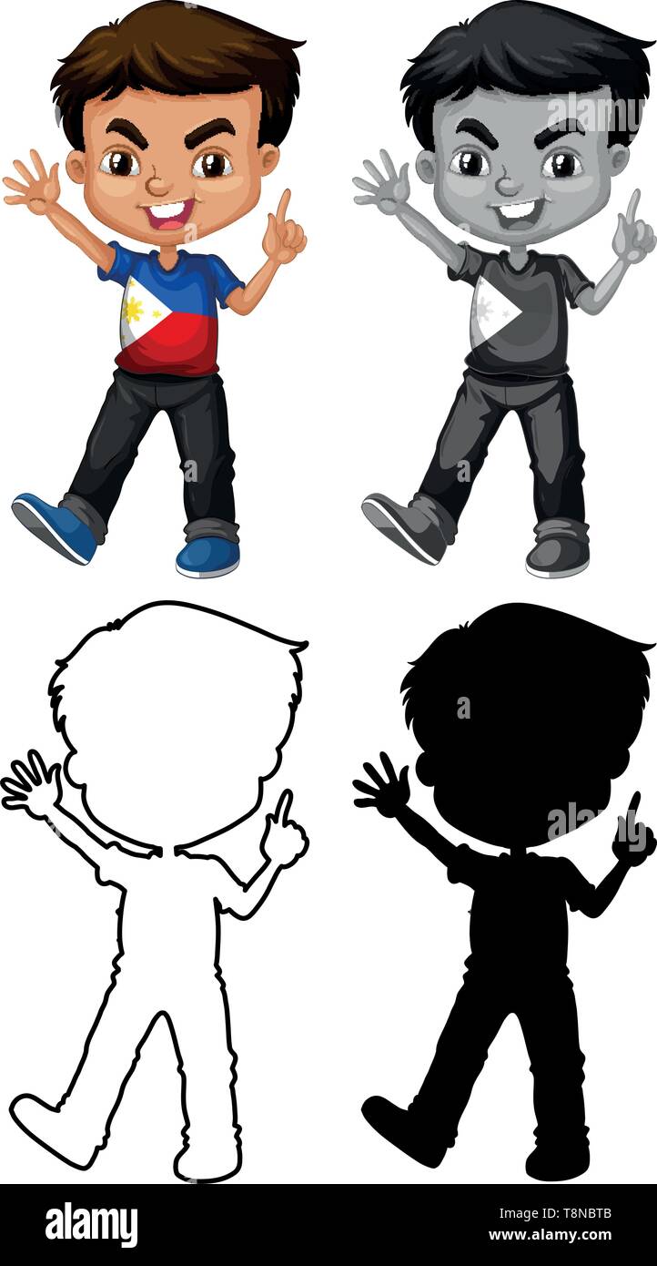 Set of filipino boy character illustration Stock Vector Image & Art - Alamy