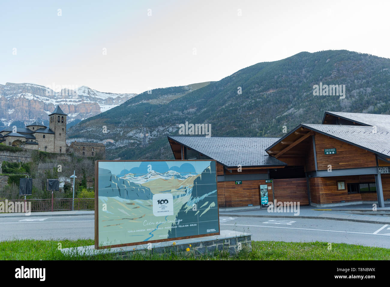 Torla town in Ordesa National pakr in the spanish pyrenees Stock Photo ...