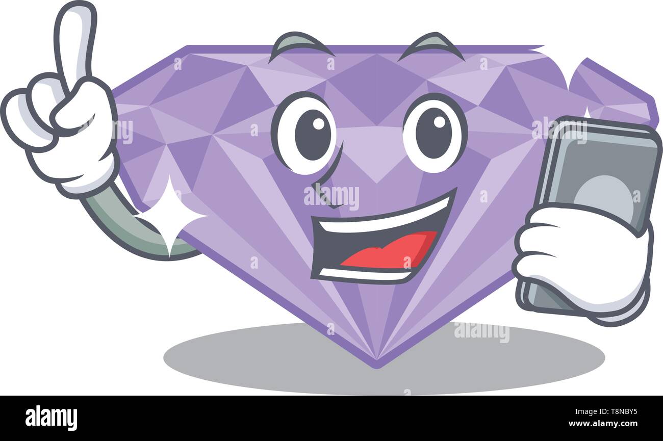 Phone diamond character cartoon hi-res stock photography and images - Alamy