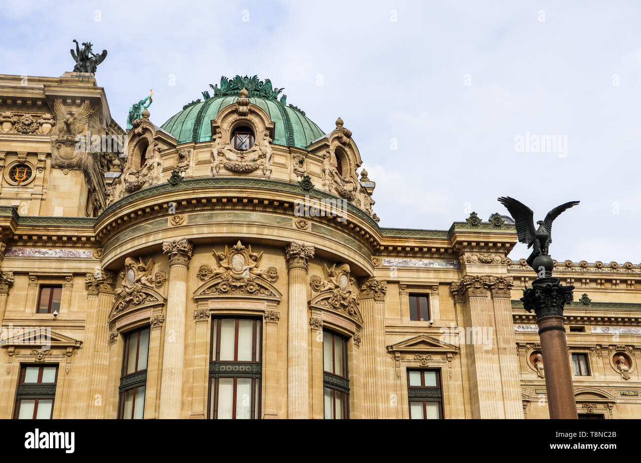 Architectural details of facade of Paris Opera (Palais Garnier). France ...