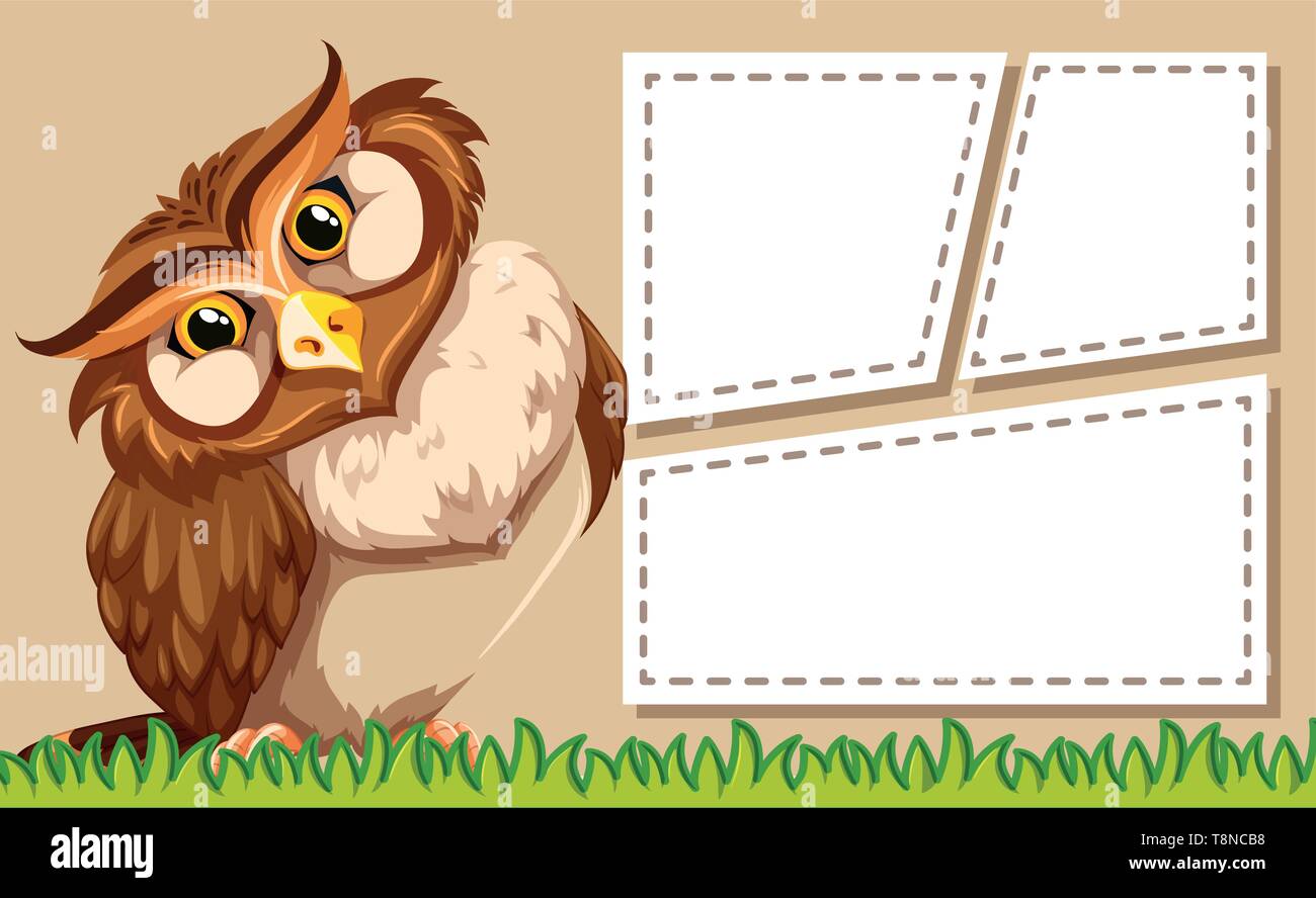 Owl brown template scene illustration Stock Vector Image & Art - Alamy