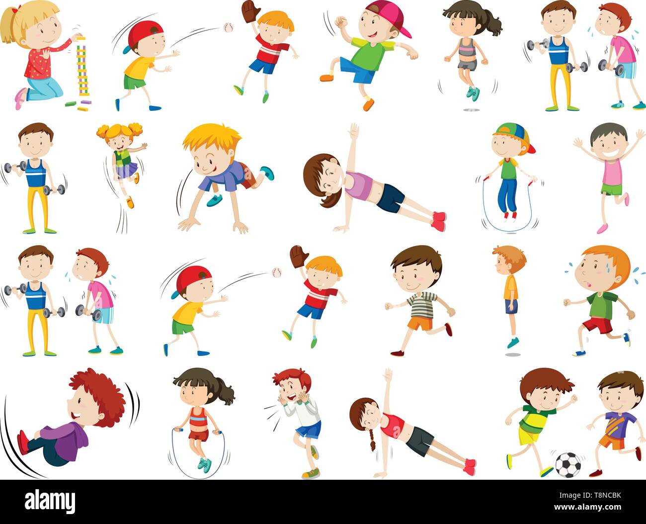 Set of people doing activites illustration Stock Vector Image & Art - Alamy