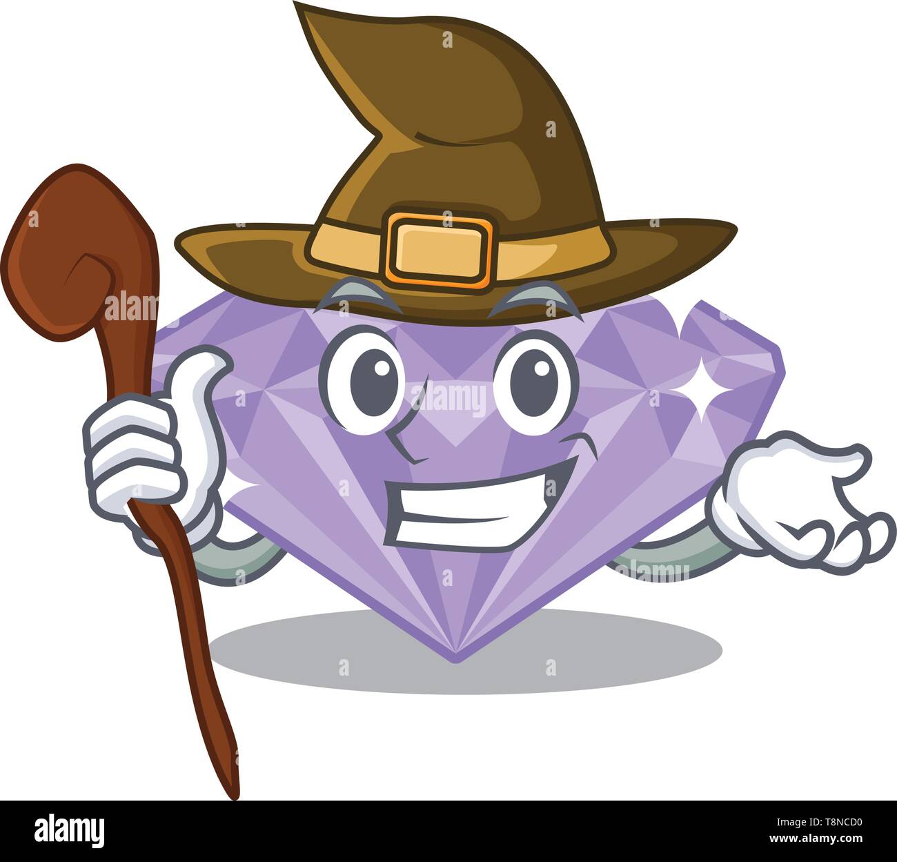 Witch violet diamond in a cartoon bag Stock Vector Image & Art - Alamy