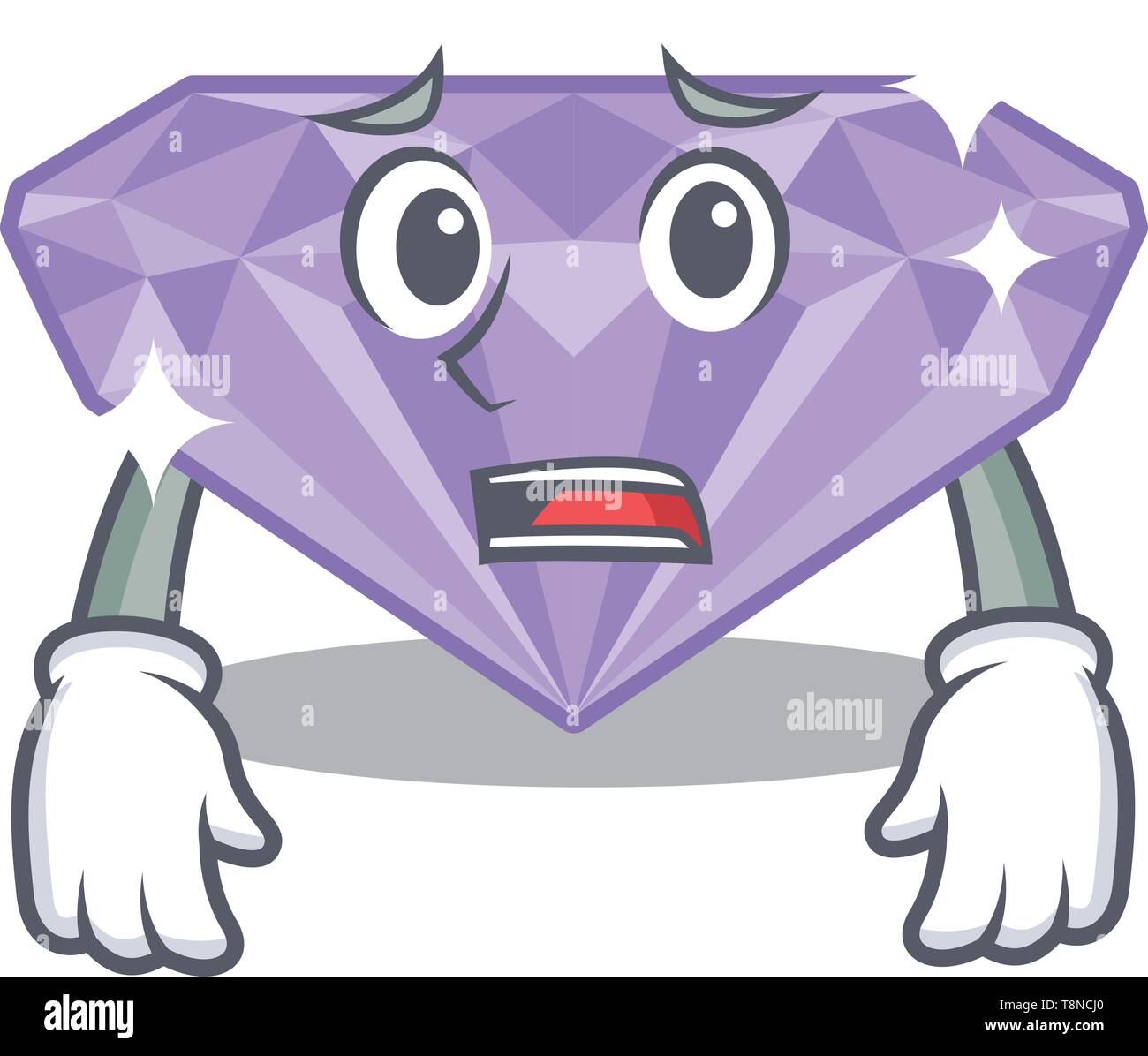 Afraid violet diamond in a cartoon bag Stock Vector Image & Art - Alamy