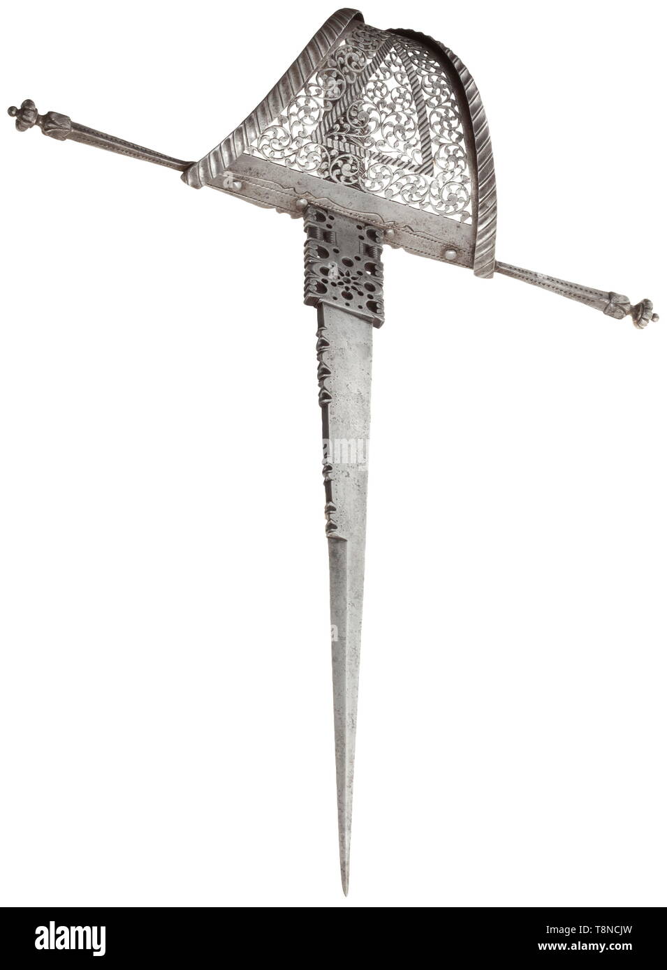 A Spanish left-hand dagger, circa 1680 Single-edged blade with ...