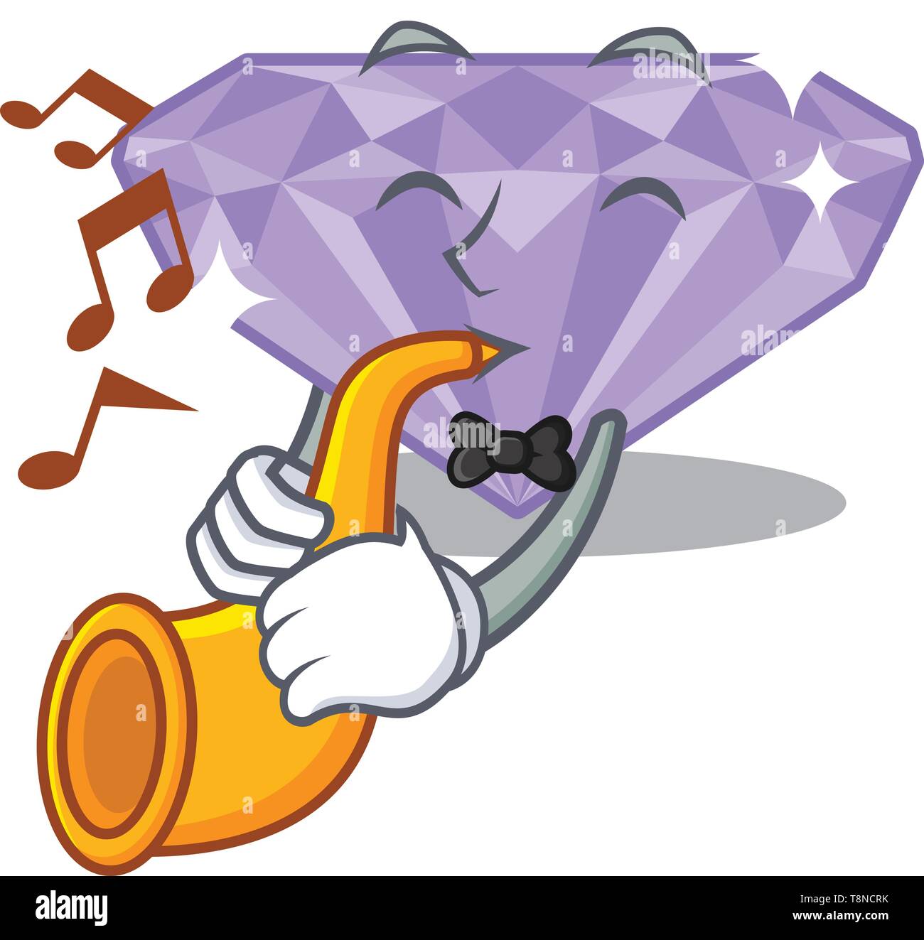 With trumpet violet diamond in a cartoon bag Stock Vector Image & Art ...