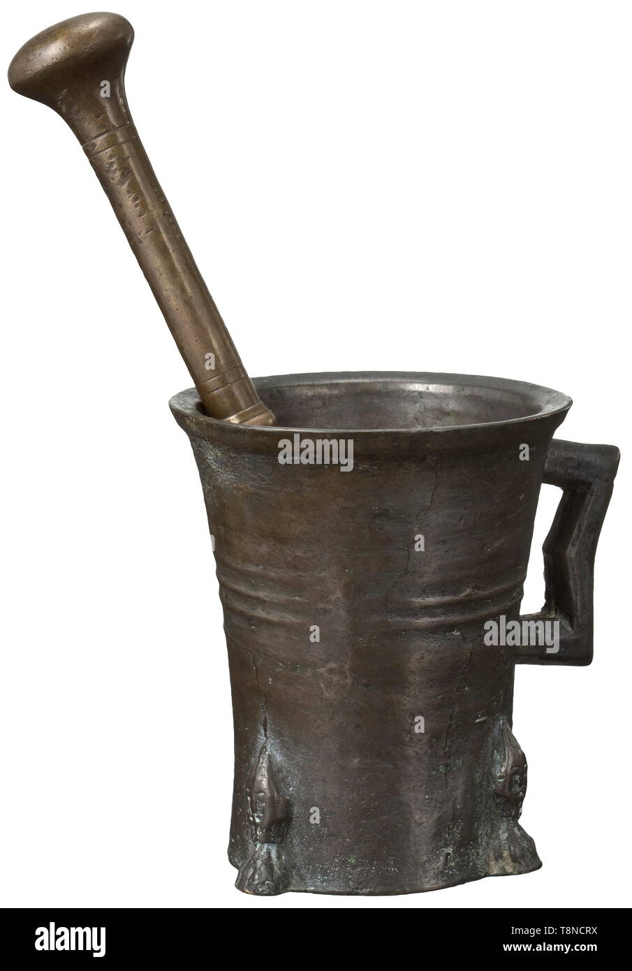 A Tyrolian Gothic mortar, circa 1500 Bronze with brownish age patina ...