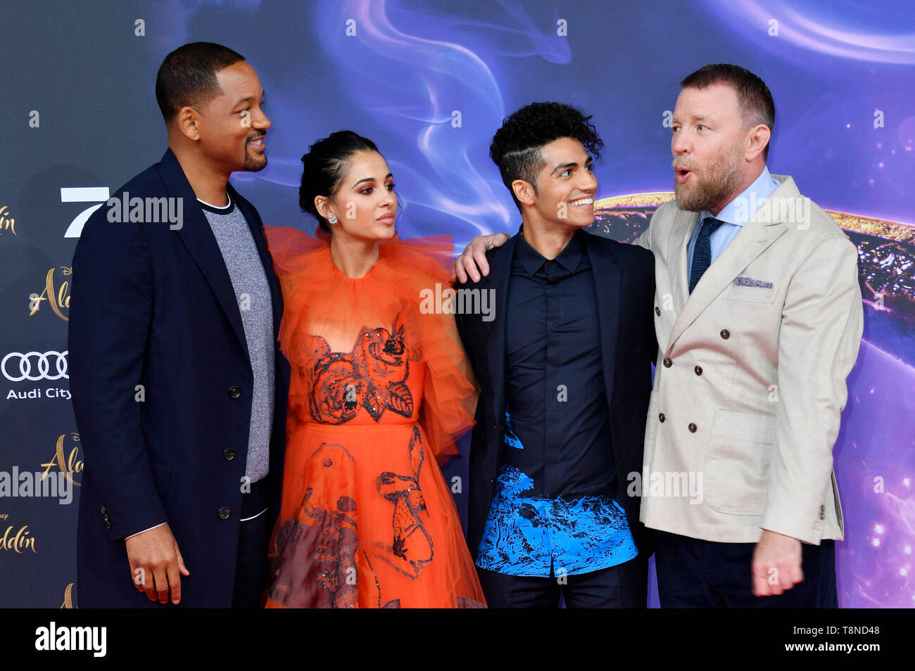 Will Smith, Naomi Scott, Mena Massoud and Guy Ritchie attending the ...