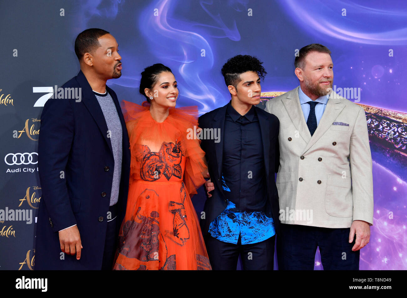 Will Smith, Naomi Scott, Mena Massoud and Guy Ritchie attending the ...