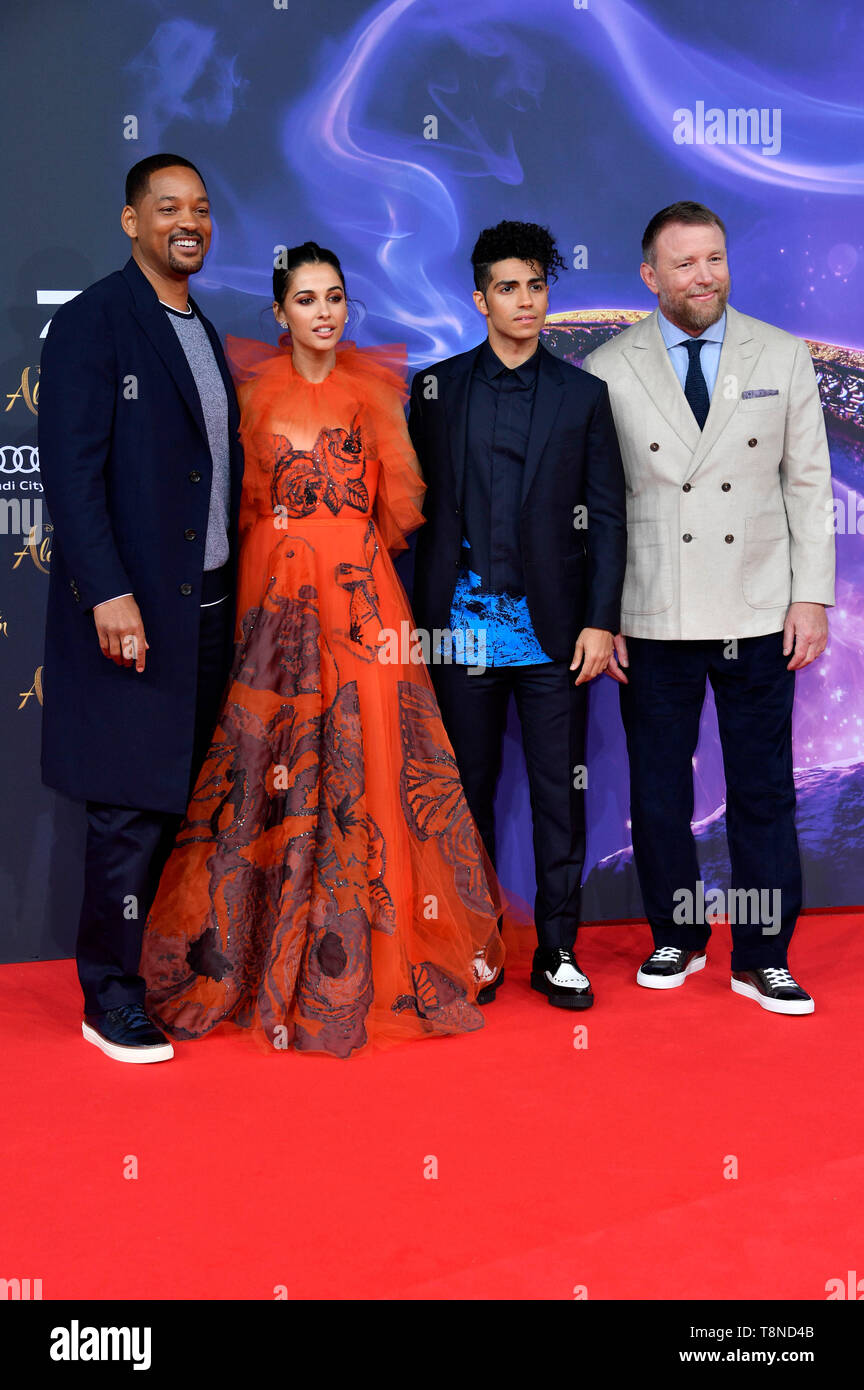 Will Smith, Naomi Scott, Mena Massoud and Guy Ritchie attending the ...