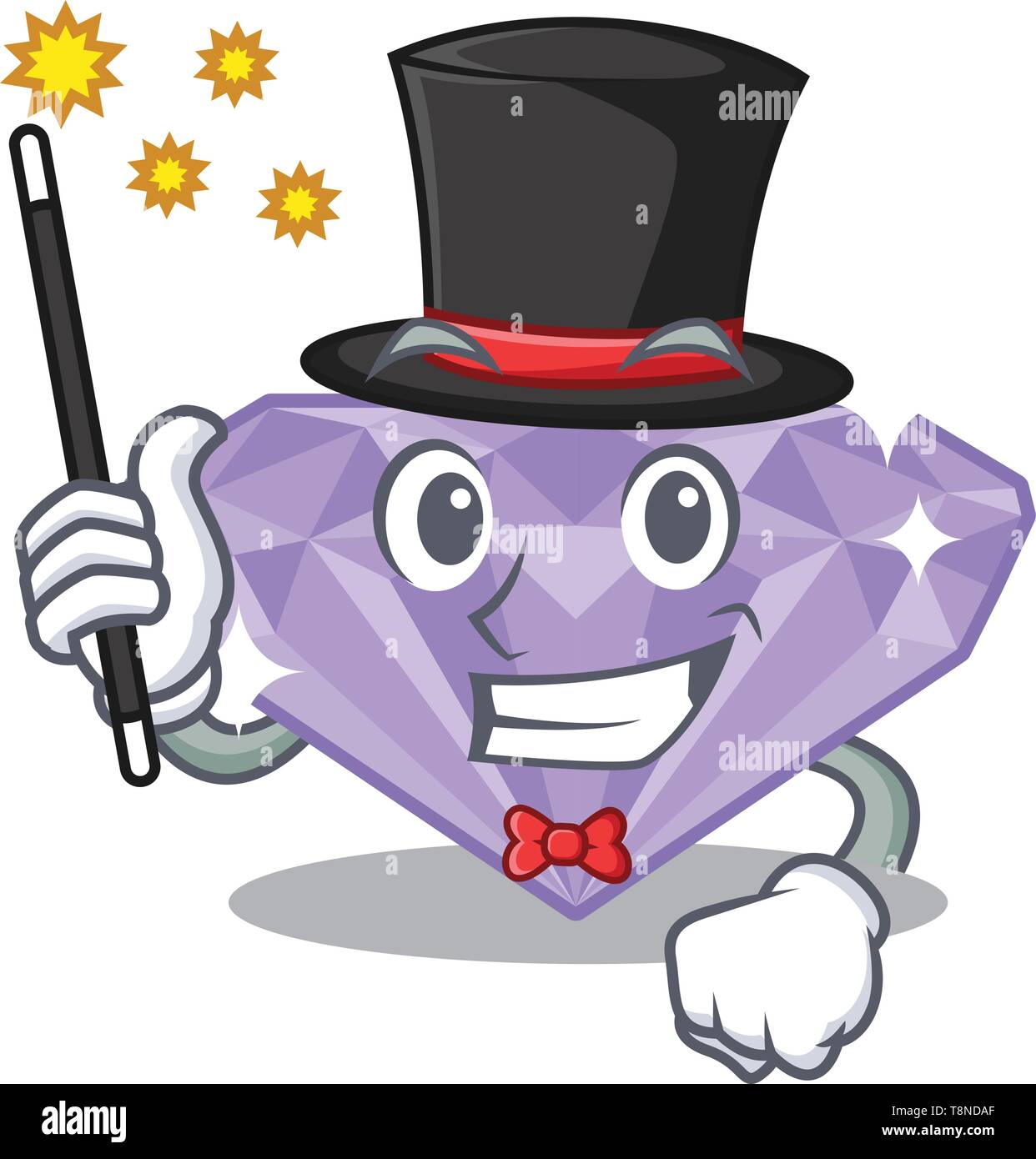 Magician violet diamond in the cartoon box Stock Vector Image & Art - Alamy