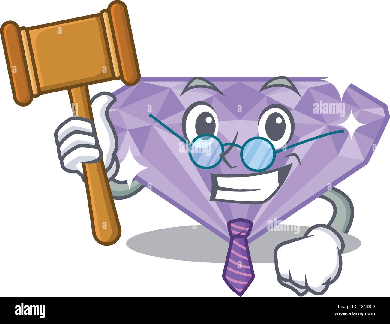 Judge violet diamond in the cartoon box Stock Vector Image & Art - Alamy