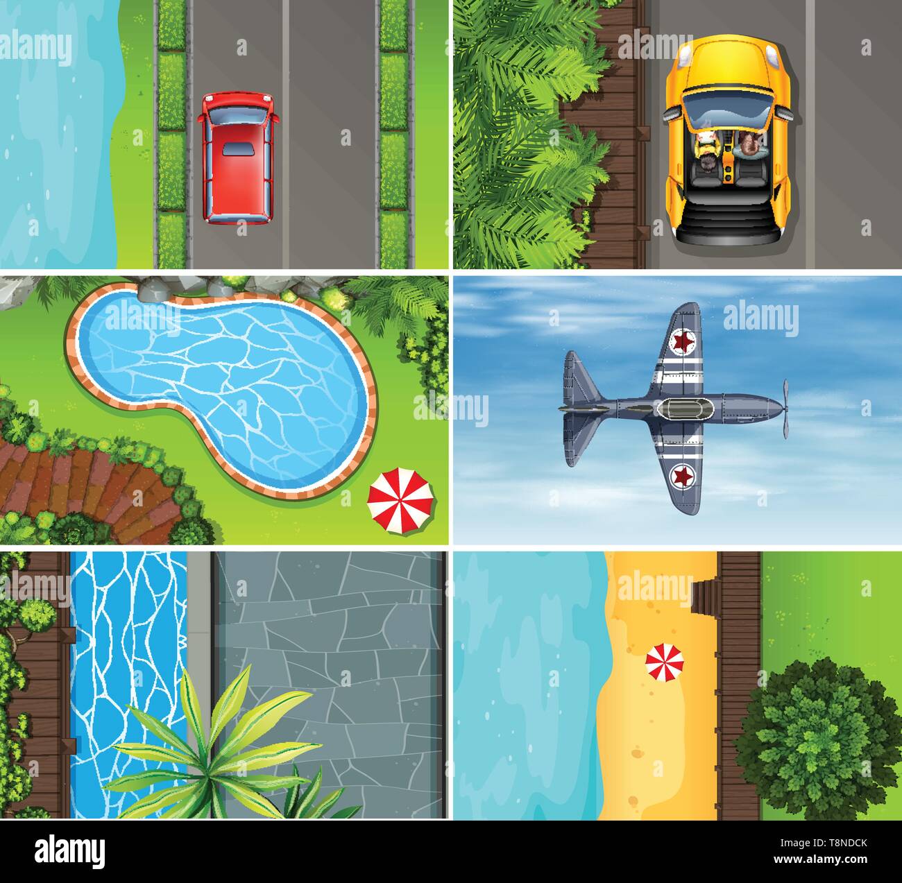 Set of landscape aerial view illustration Stock Vector Image & Art - Alamy