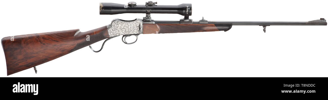 LONG ARMS, MODERN HUNTING WEAPONS, falling-block rifle Martini with ...