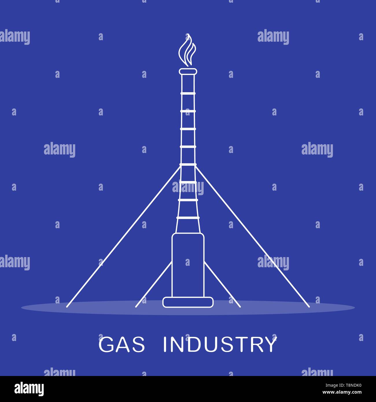 Vector illustration with equipment for gas production. Gas industry ...
