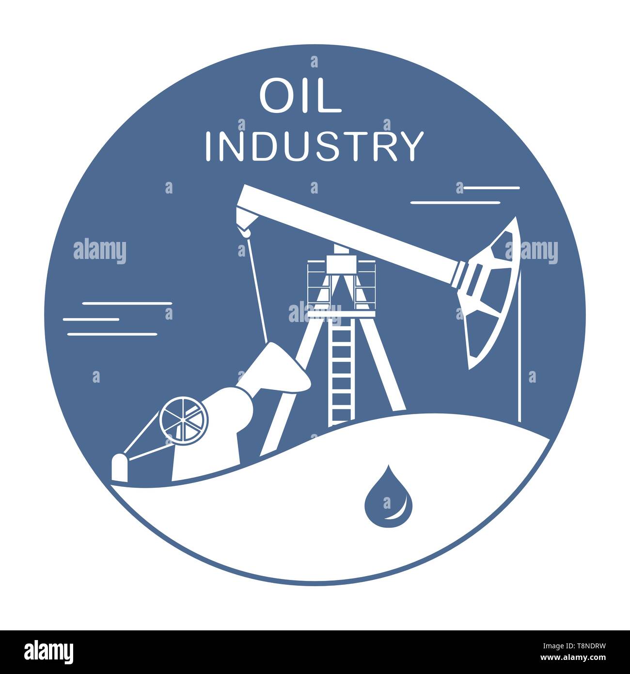 Vector illustration with equipment for oil production. Oil industry ...