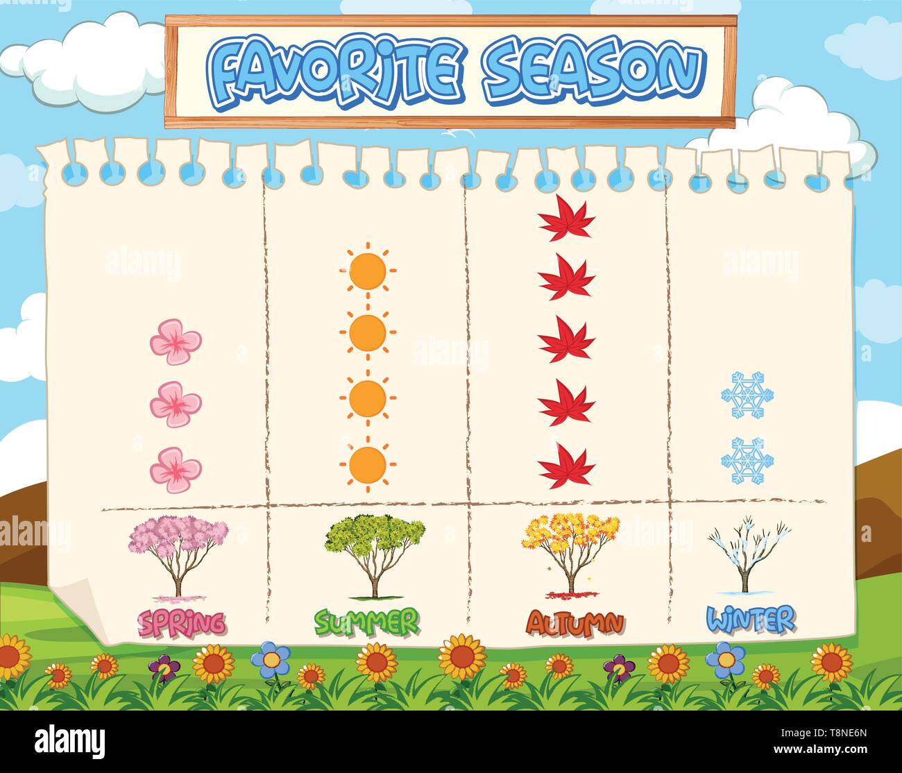 Count favorite season worksheet illustration Stock Vector Image & Art ...