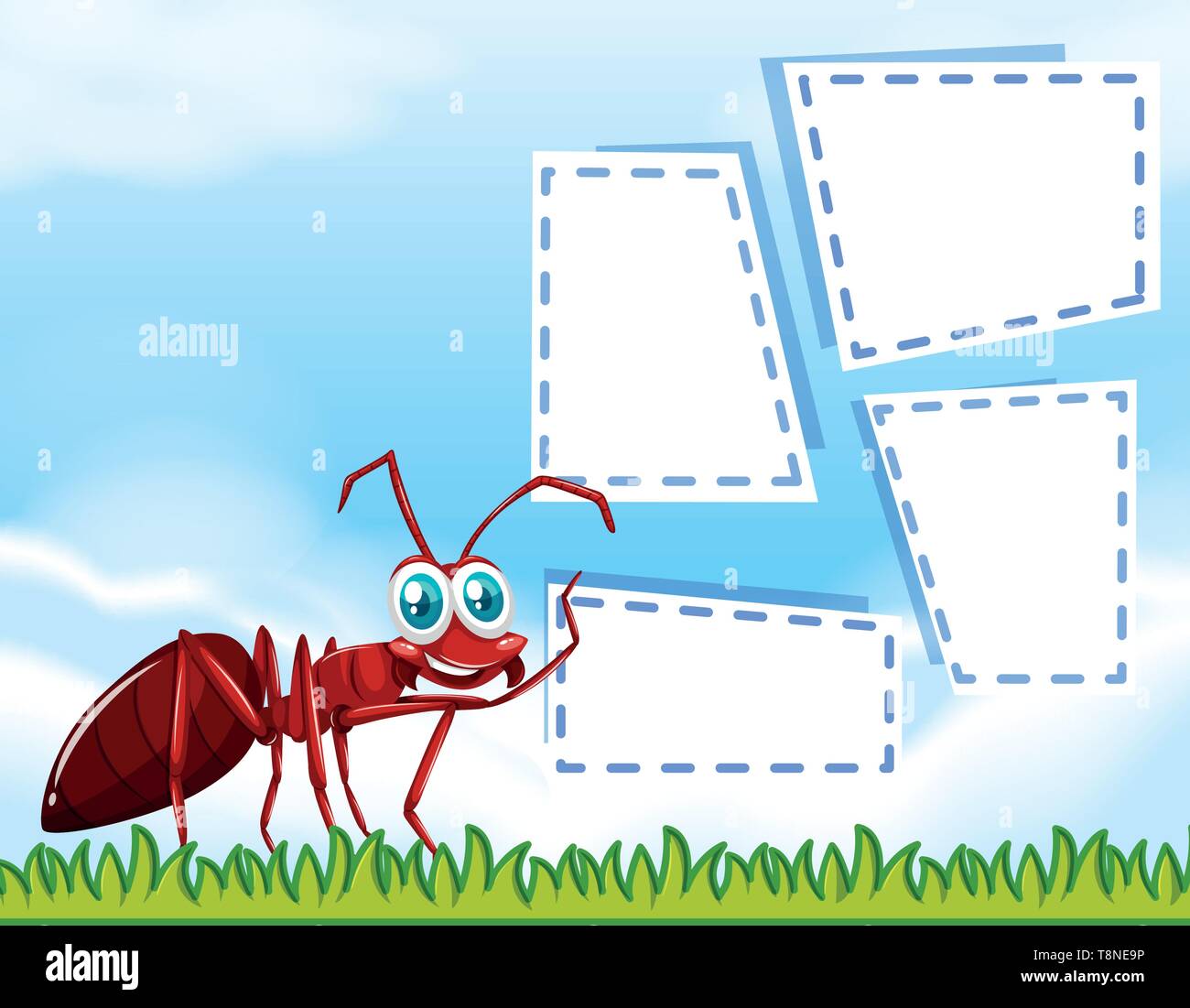 Ant on note template illustration Stock Vector Image & Art - Alamy