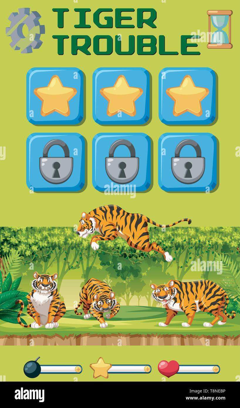 Tiger trouble game template illustration Stock Vector Image & Art - Alamy