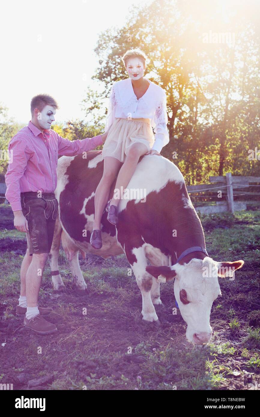 humans with cattle Stock Photo - Alamy