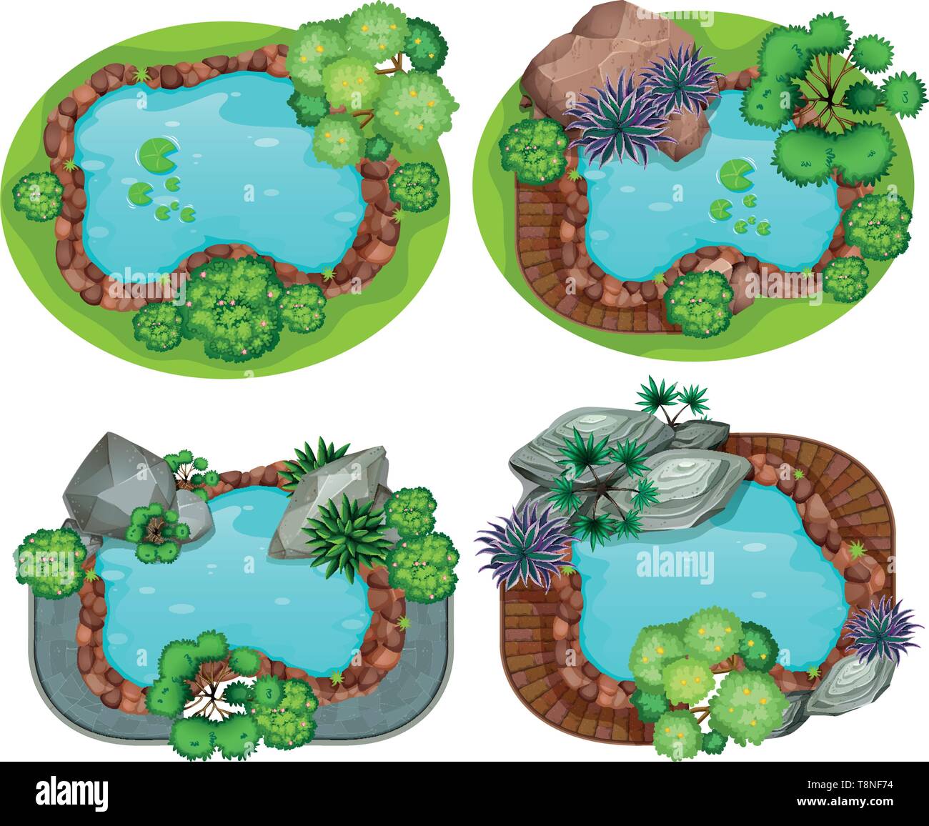 Set of garden aerial view illustration Stock Vector Image & Art - Alamy