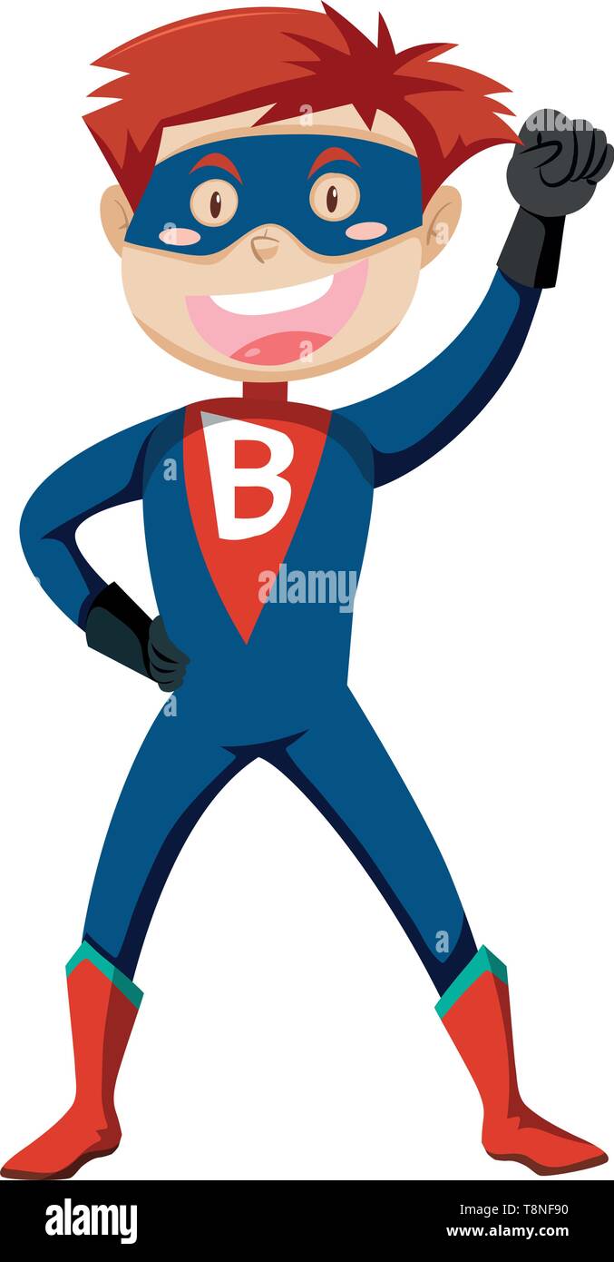 Kid super hero white background illustration Stock Vector Image & Art ...