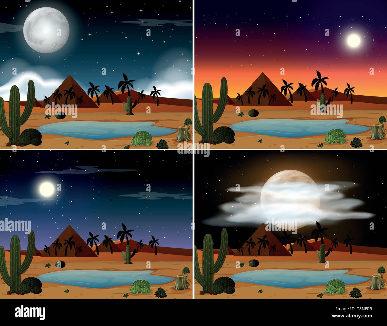 Set of desert scenes illustration Stock Vector Image & Art - Alamy