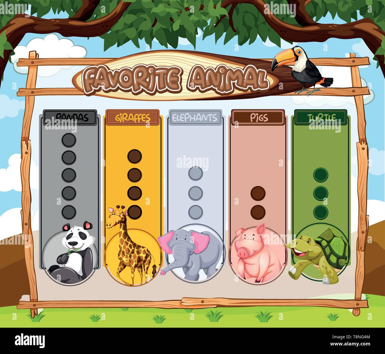 A chart of favorite animal illustration Stock Vector Image & Art - Alamy