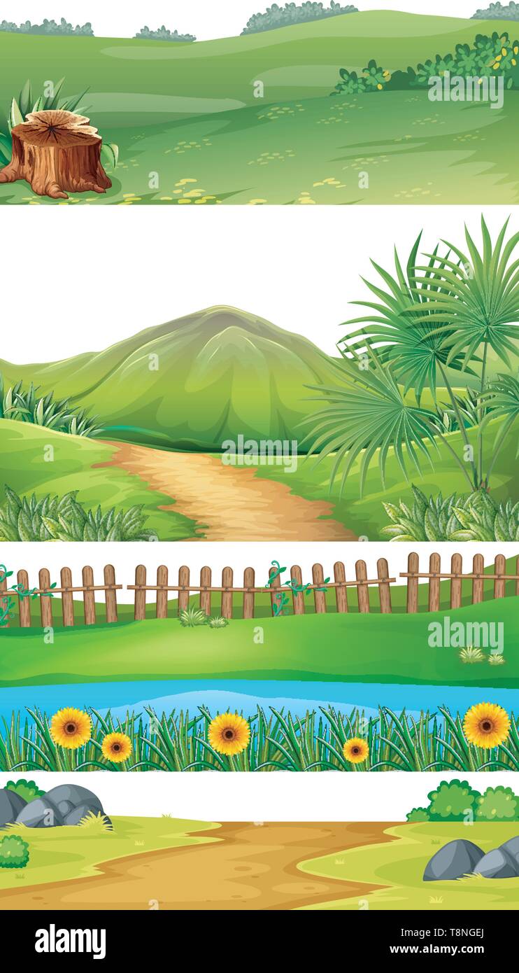 Set of outdoor scenes illustration Stock Vector Image & Art - Alamy