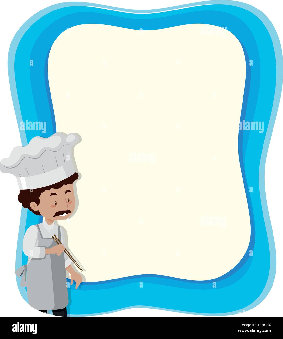 chef and blue background illustration Stock Vector Image & Art - Alamy