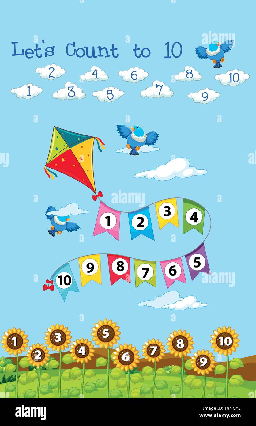 Lets count to 10 illustration Stock Vector Image & Art - Alamy