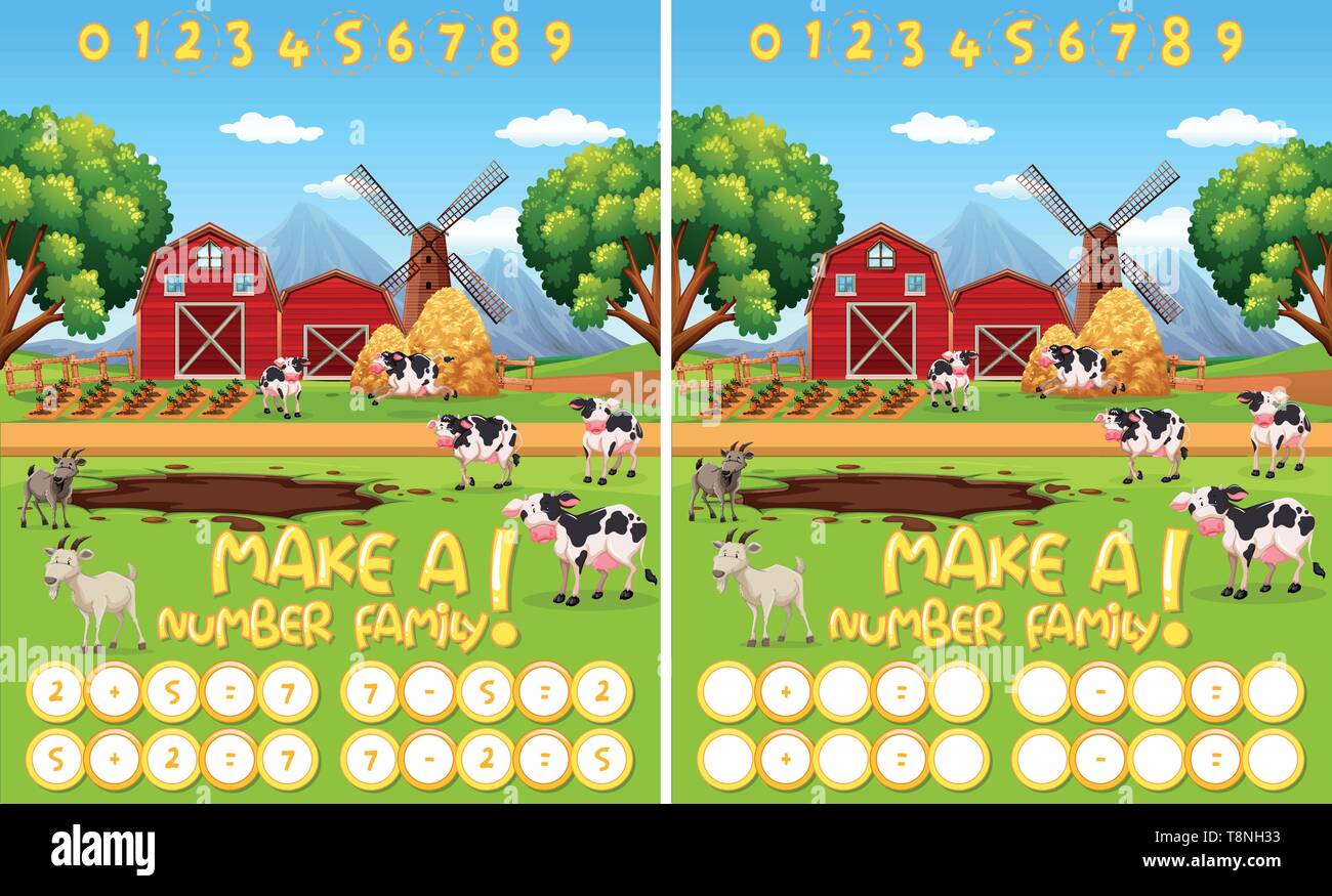Make a number family worksheet illustration Stock Vector Image & Art ...