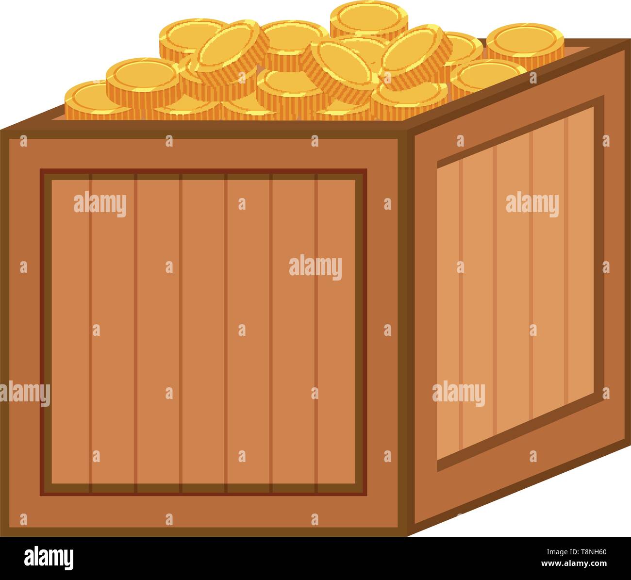 A box of gold coin illustration Stock Vector Image & Art - Alamy