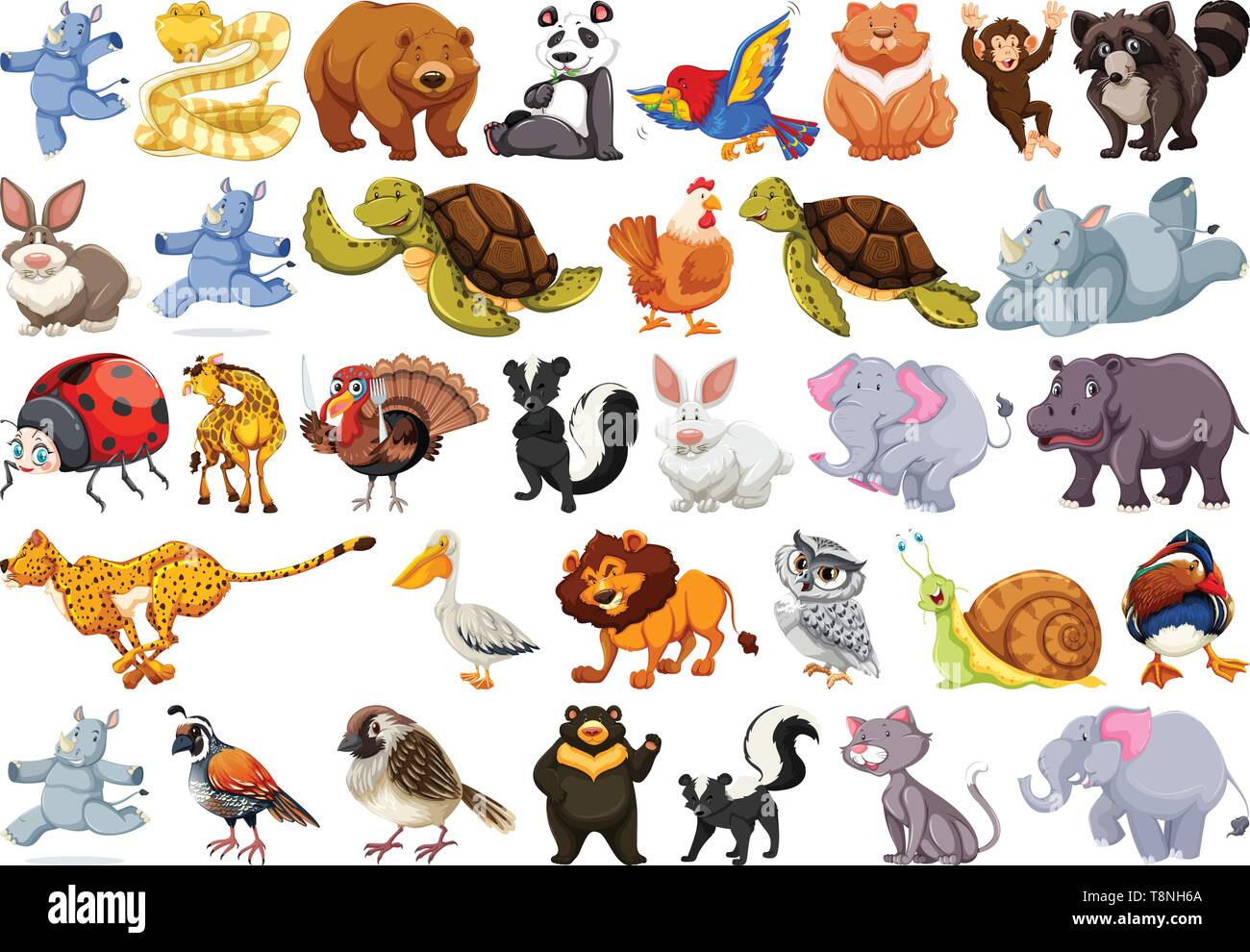 Set of different animals illustration Stock Vector Image & Art - Alamy