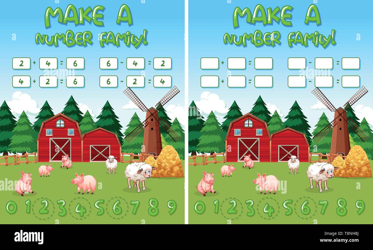 Make a number family illustration Stock Vector Image & Art - Alamy