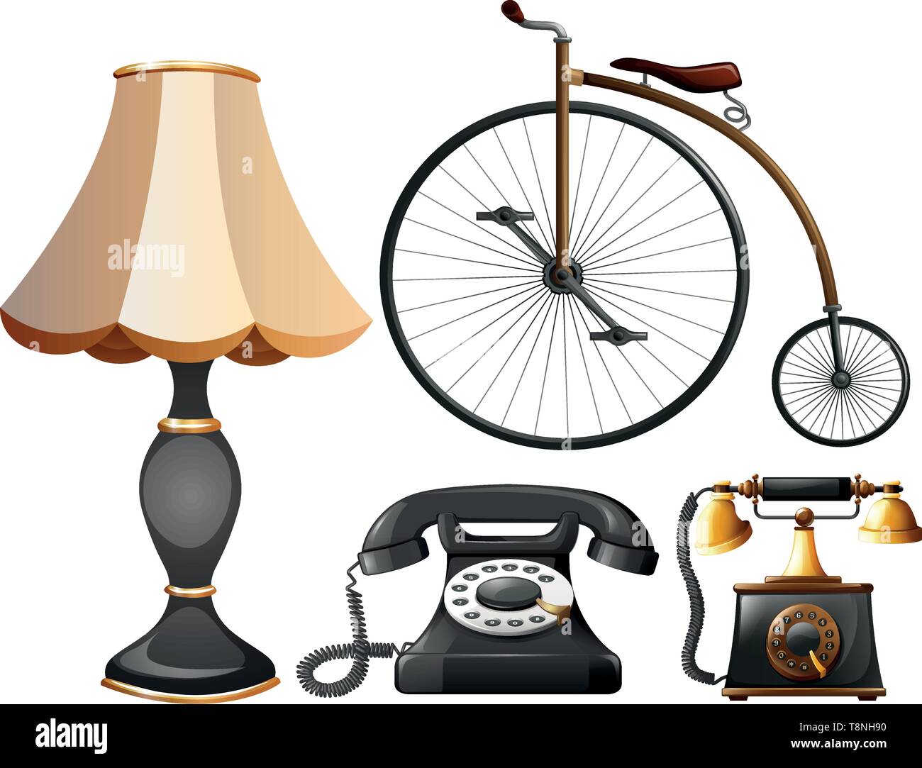 Set of vintage items illustration Stock Vector Image & Art - Alamy