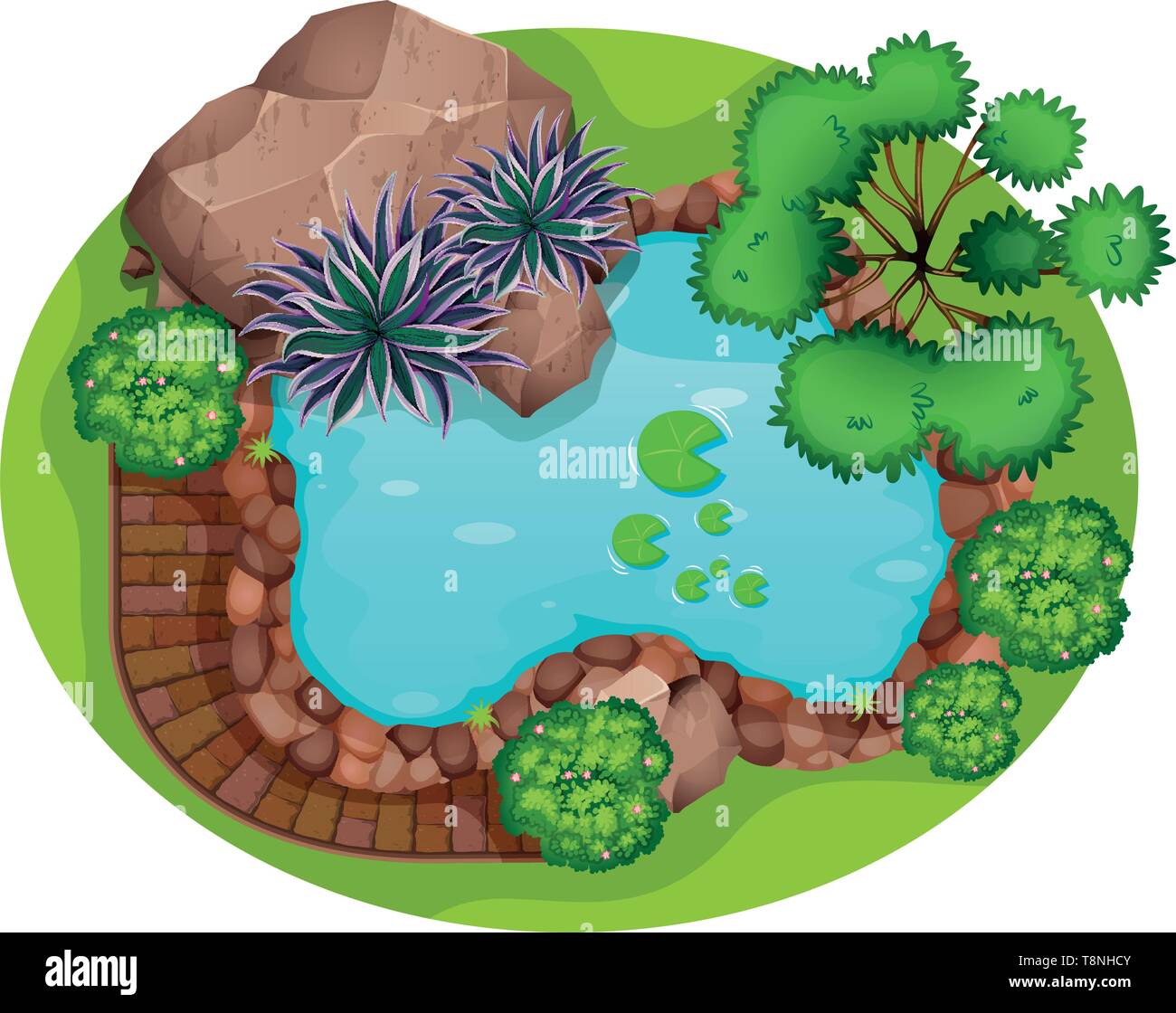 Aerial view of garden illustration Stock Vector Image & Art - Alamy