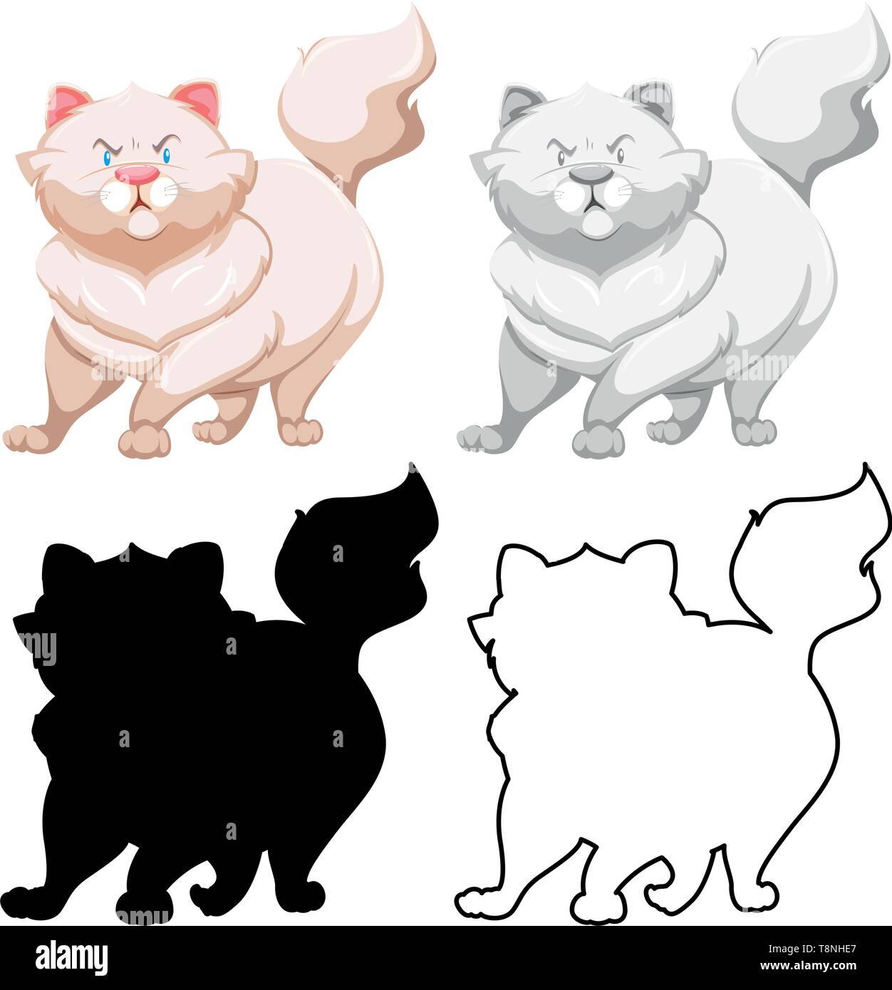 Set of cat character illustration Stock Vector Image & Art - Alamy
