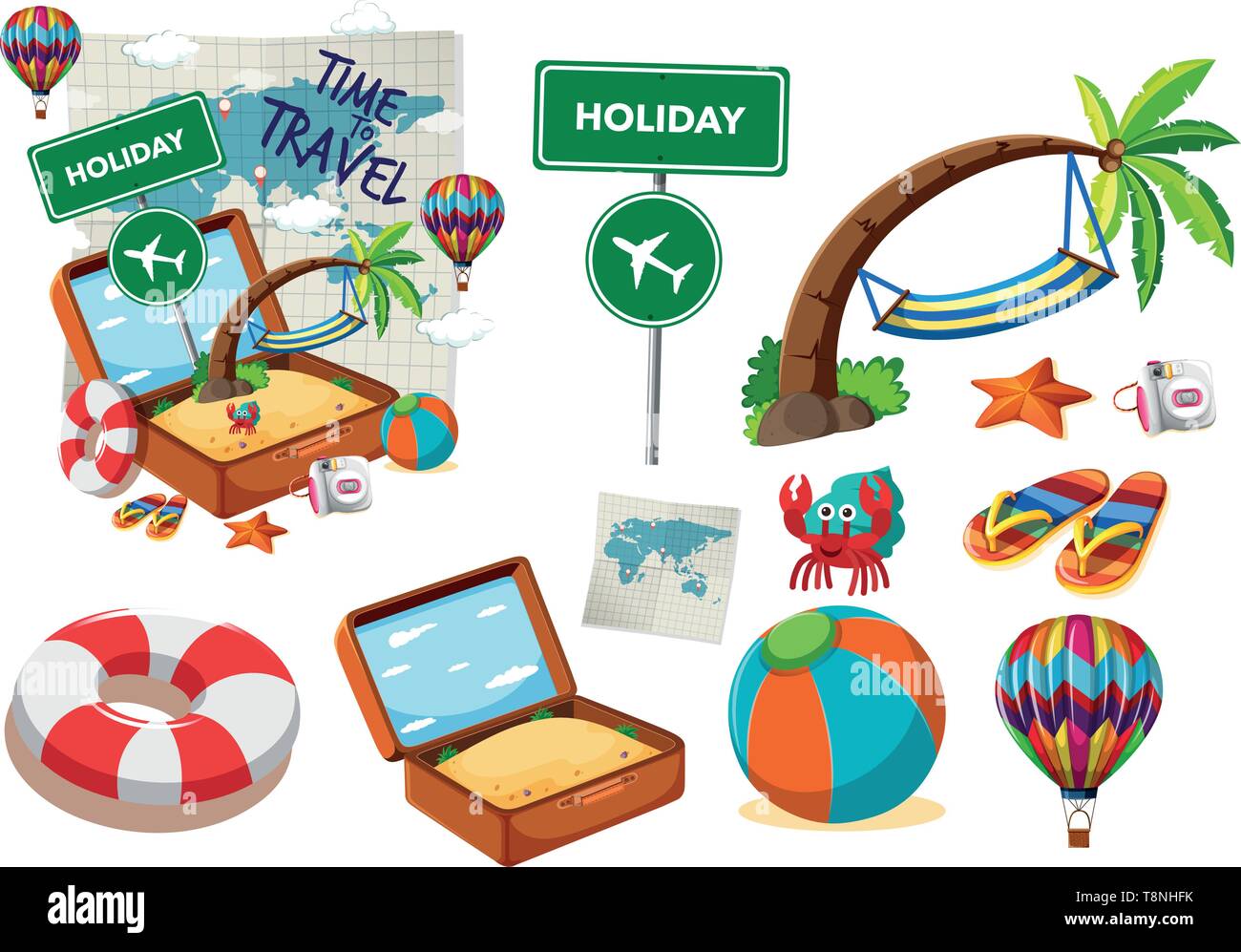 Set of travel objects illustration Stock Vector Image & Art - Alamy