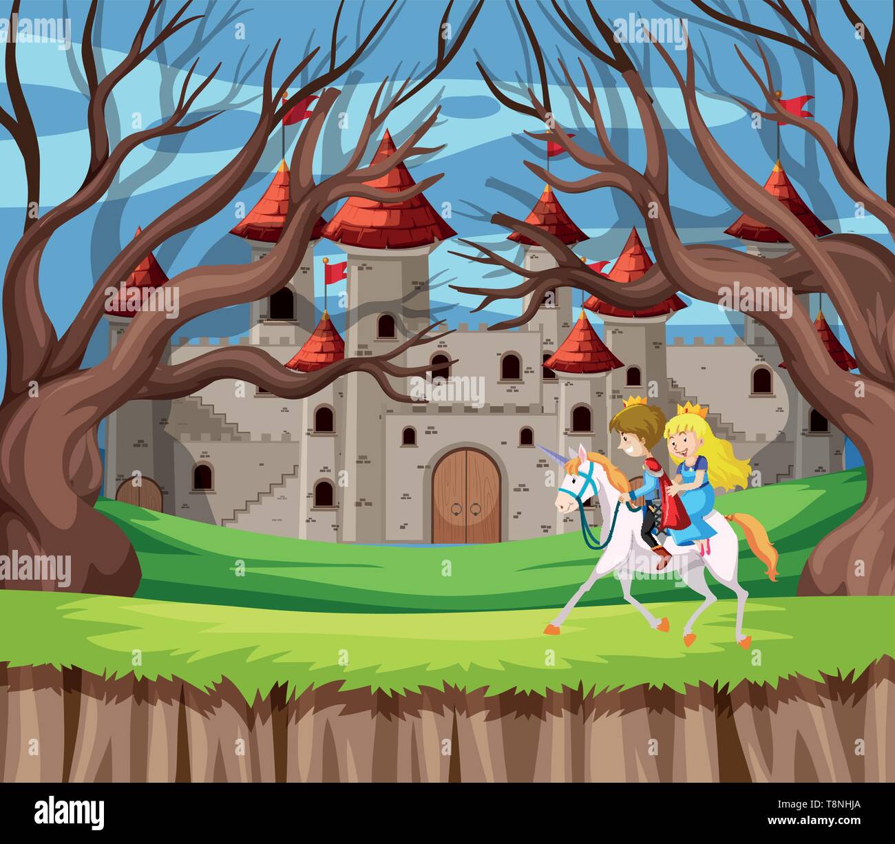 Princess horse riding Stock Vector Images - Alamy