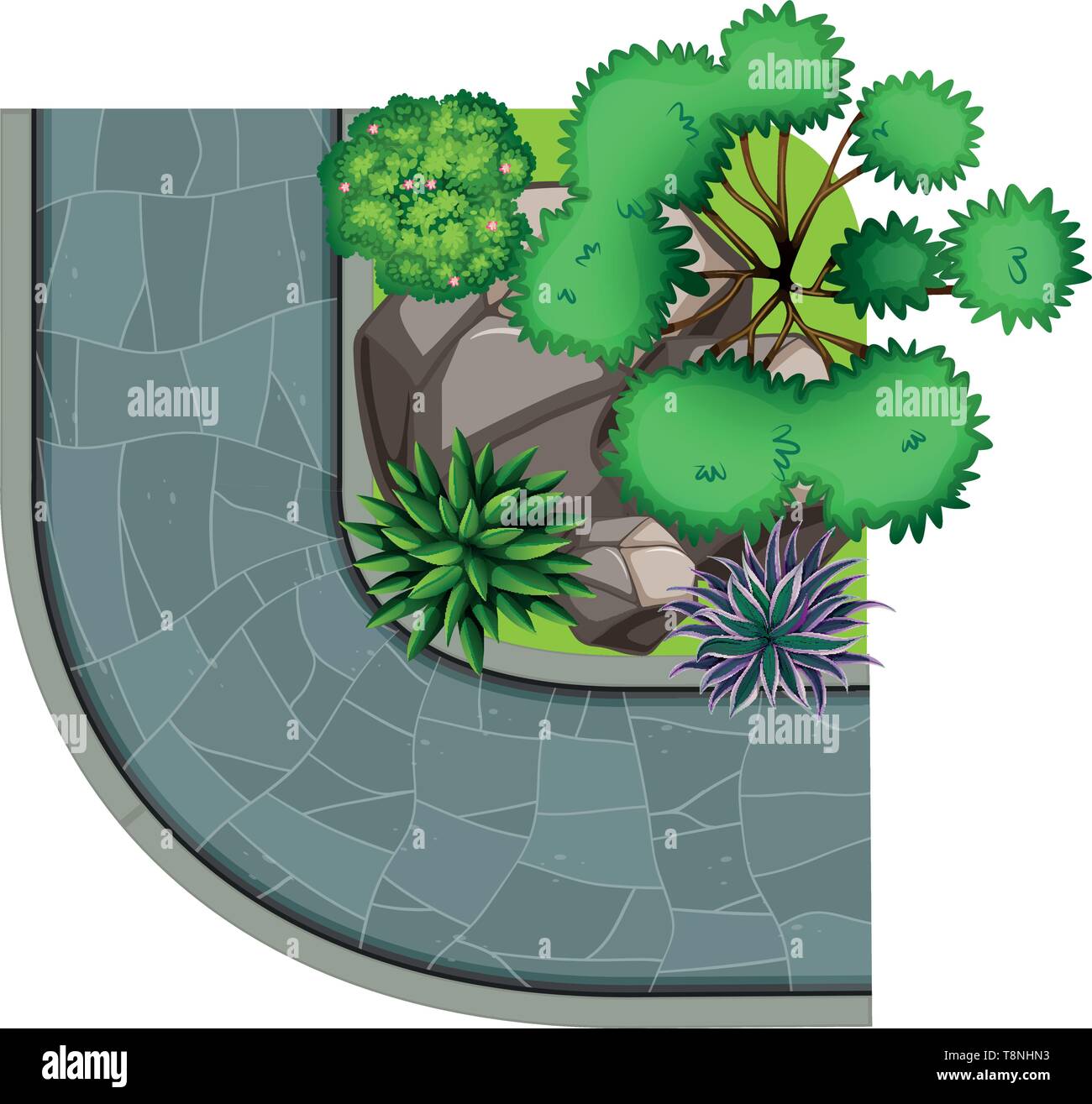 Aerial view of garden illustration Stock Vector Image & Art - Alamy