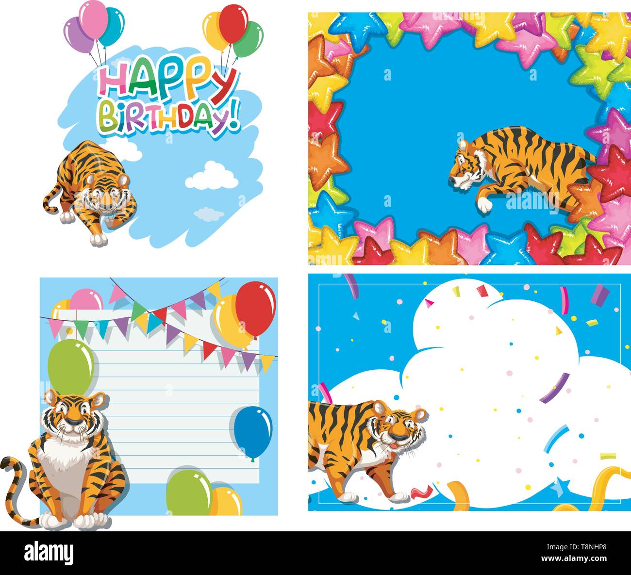 Set of tiger backgrounds illustration Stock Vector Image & Art - Alamy