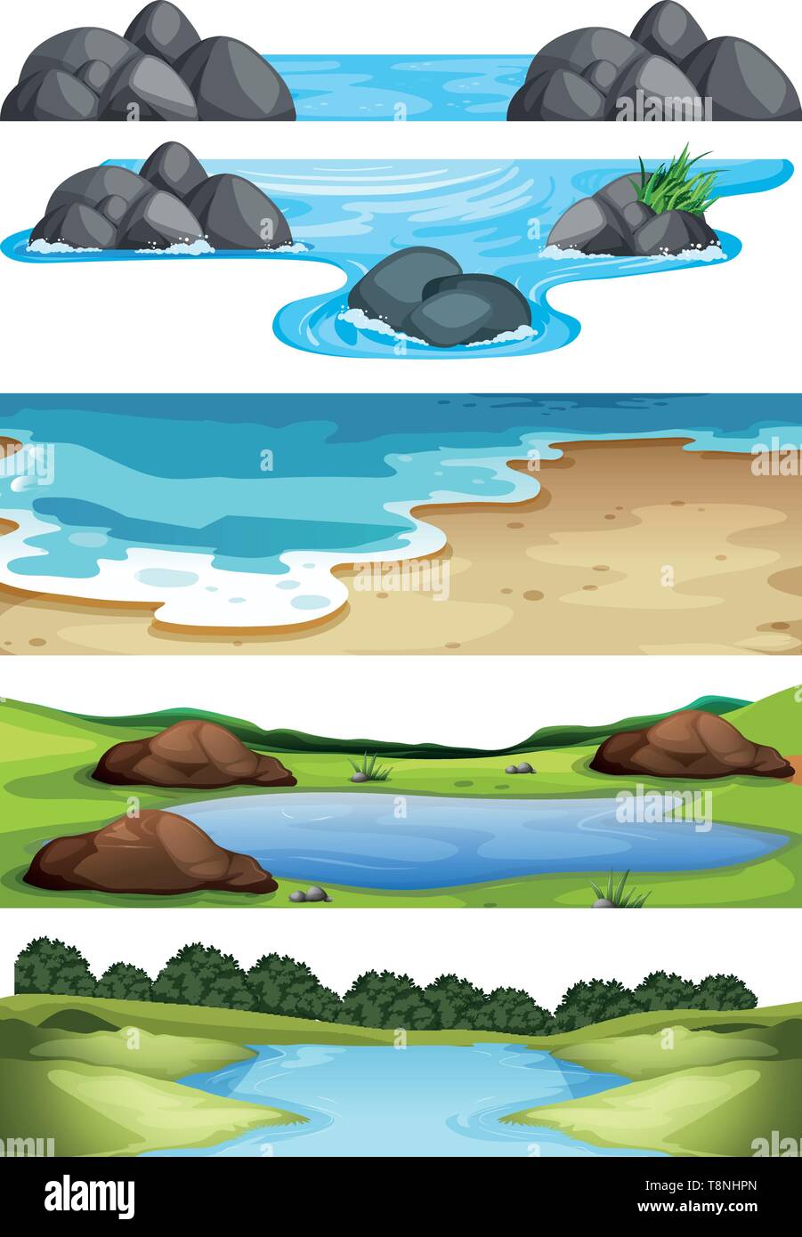 Set of nature scenes illustration Stock Vector Image & Art - Alamy