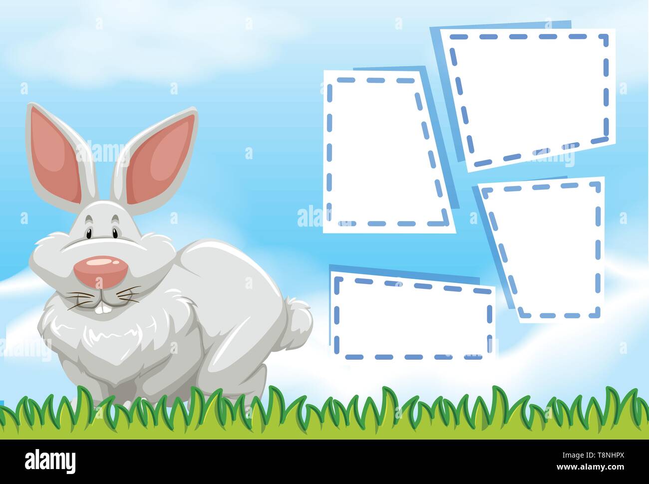Rabbit on note template illustration Stock Vector Image & Art - Alamy