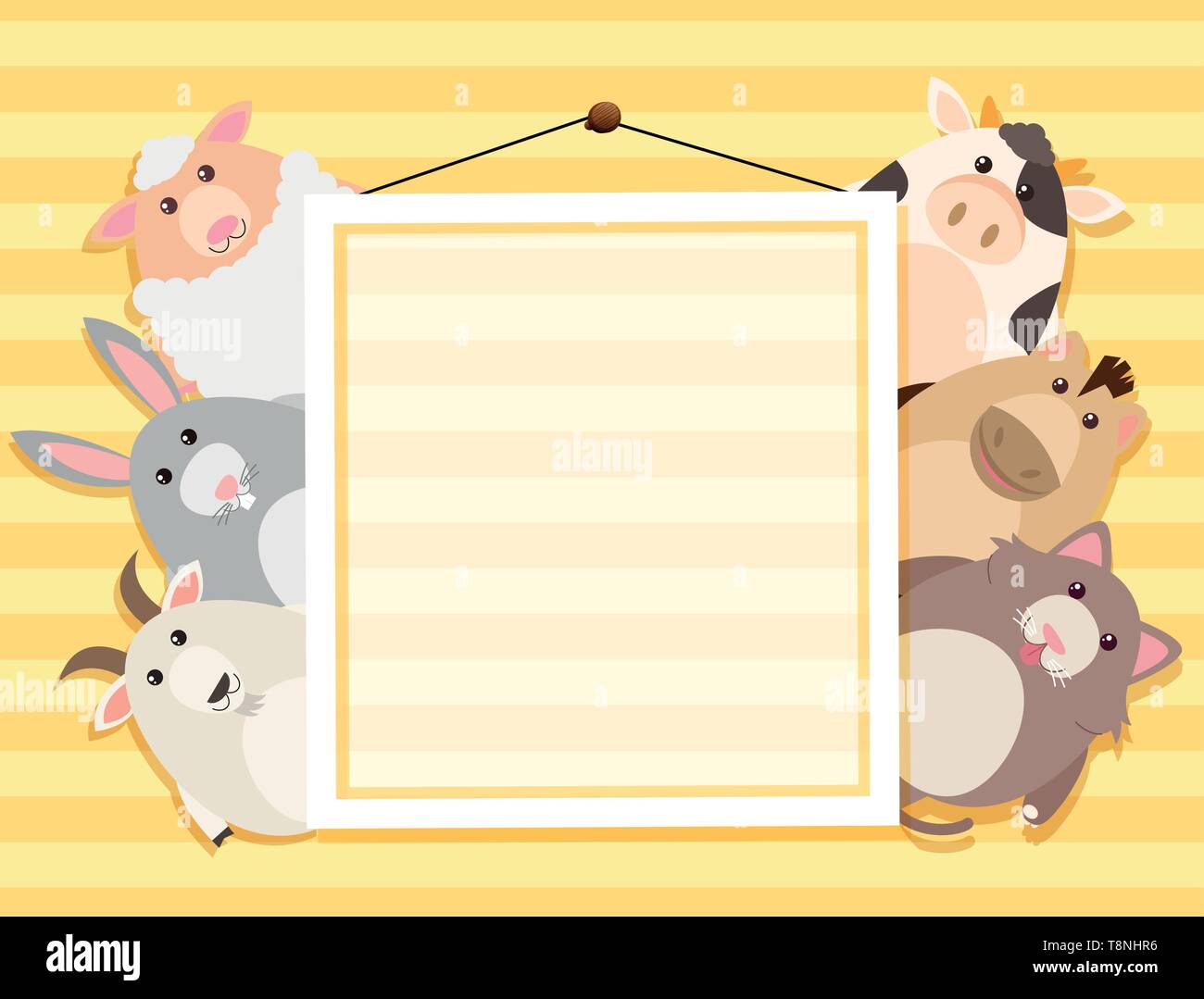 Animal cartoon on frame illustration Stock Vector Image & Art - Alamy