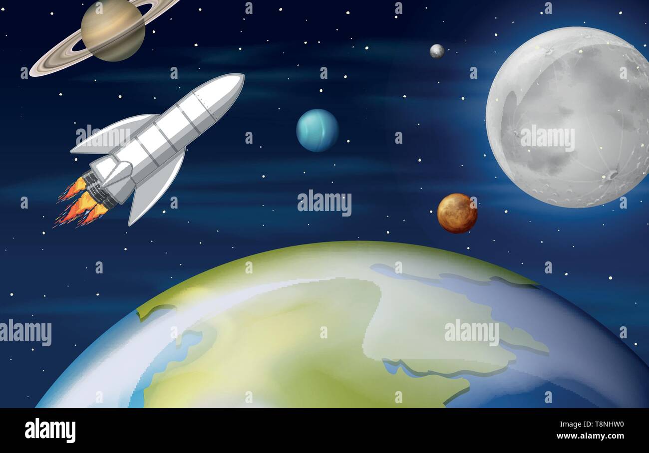 Real Rocket Ship In Space