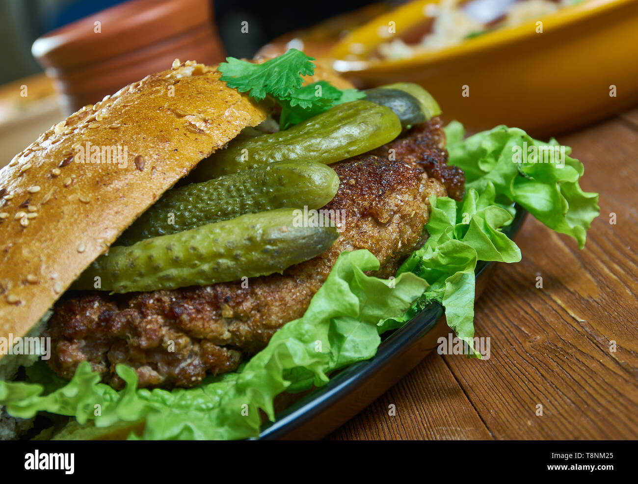 Schnitzelsemmel, German schnitzel in a bun , Austrian national cuisine ...